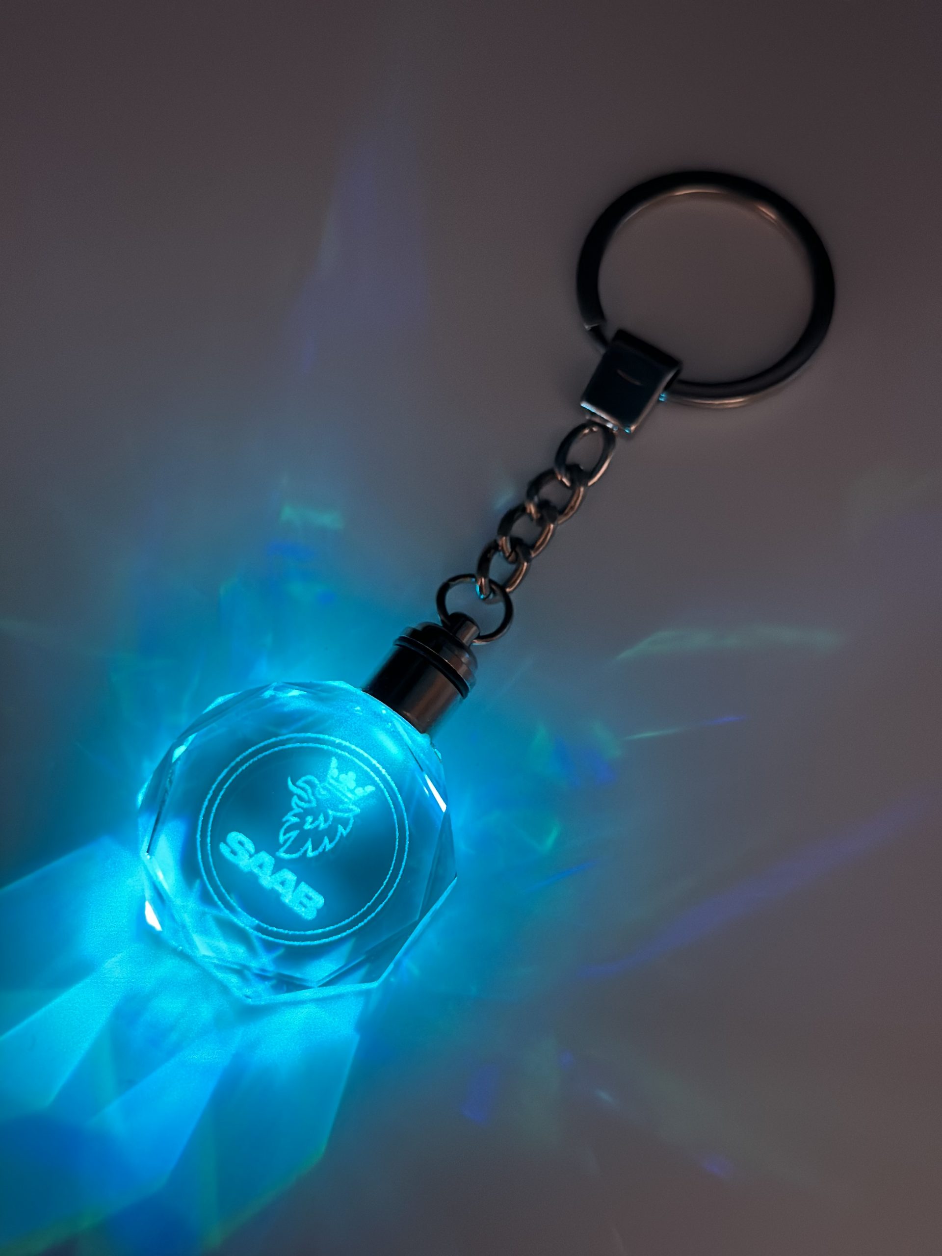 SAAB Logo LED Crystal Light Cute Keychain Gift for Car Lovers - Vancity ...